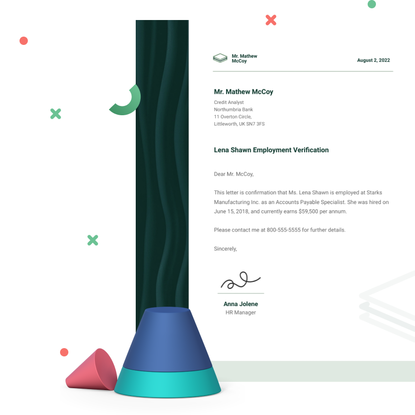 用于定制| Visme的就业验证信模板